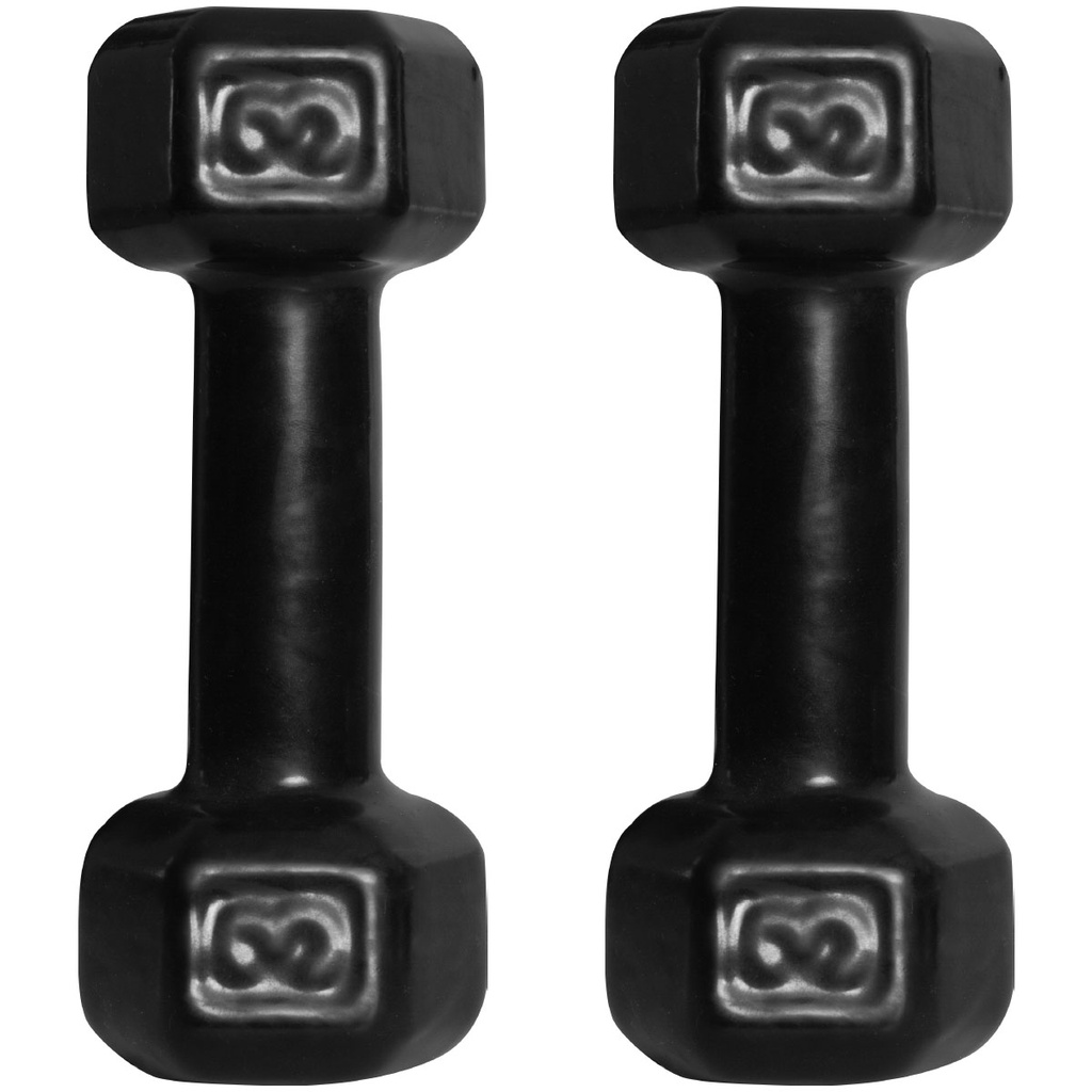 Par De Halter Sextavado Emborrachado 3kg Academia E Crossfit | Shopee ...