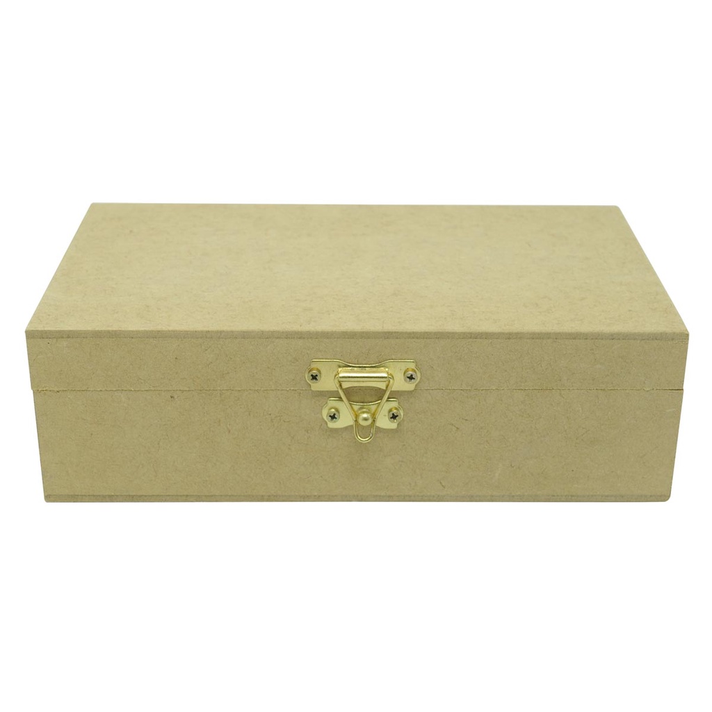 Caixa Retangular Dobradiça e Fecho 20x12x6 Mdf Madeira | Shopee Brasil