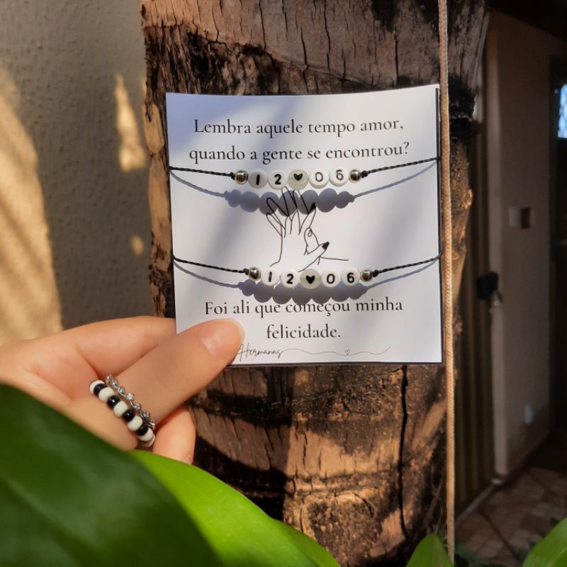 Pulseira casal - Pulseira de namorados - Pulseira para usar junto ...