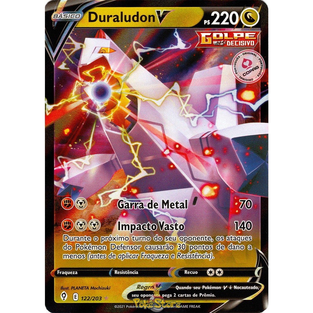 Carta Pokemon Duraludon V Português 122/203 Card Original Copag Céus em ...