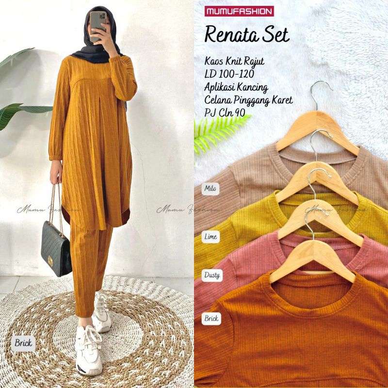 Tkg-RENATA SET/Women's Knite Jumbo Pants Suit Premium Grávida Amigável Por Mumu Fashion Solo ...