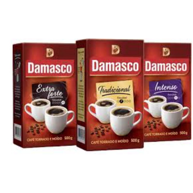 Café damasco vácuo 500g, tradicional, intenso ou extra forte | Shopee ...