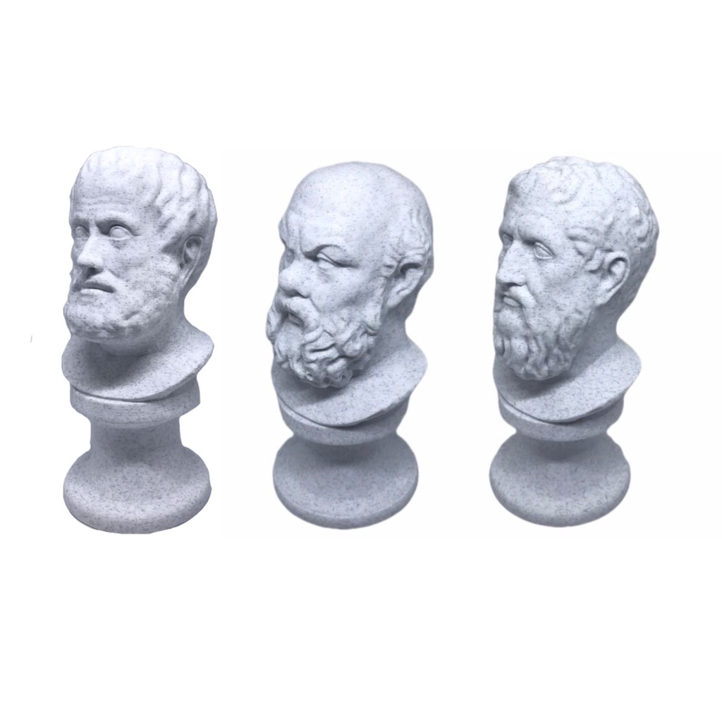 Kit Esculturas Bustos 3 Filósofos Gregos (Socrates, Aristoteles e ...