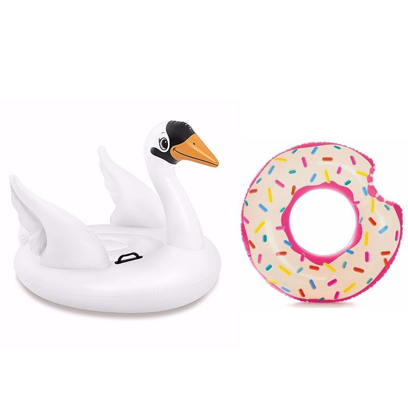 Combo Boias Infláveis para piscina divertidas: Cisne Branco Intex 57557 ...
