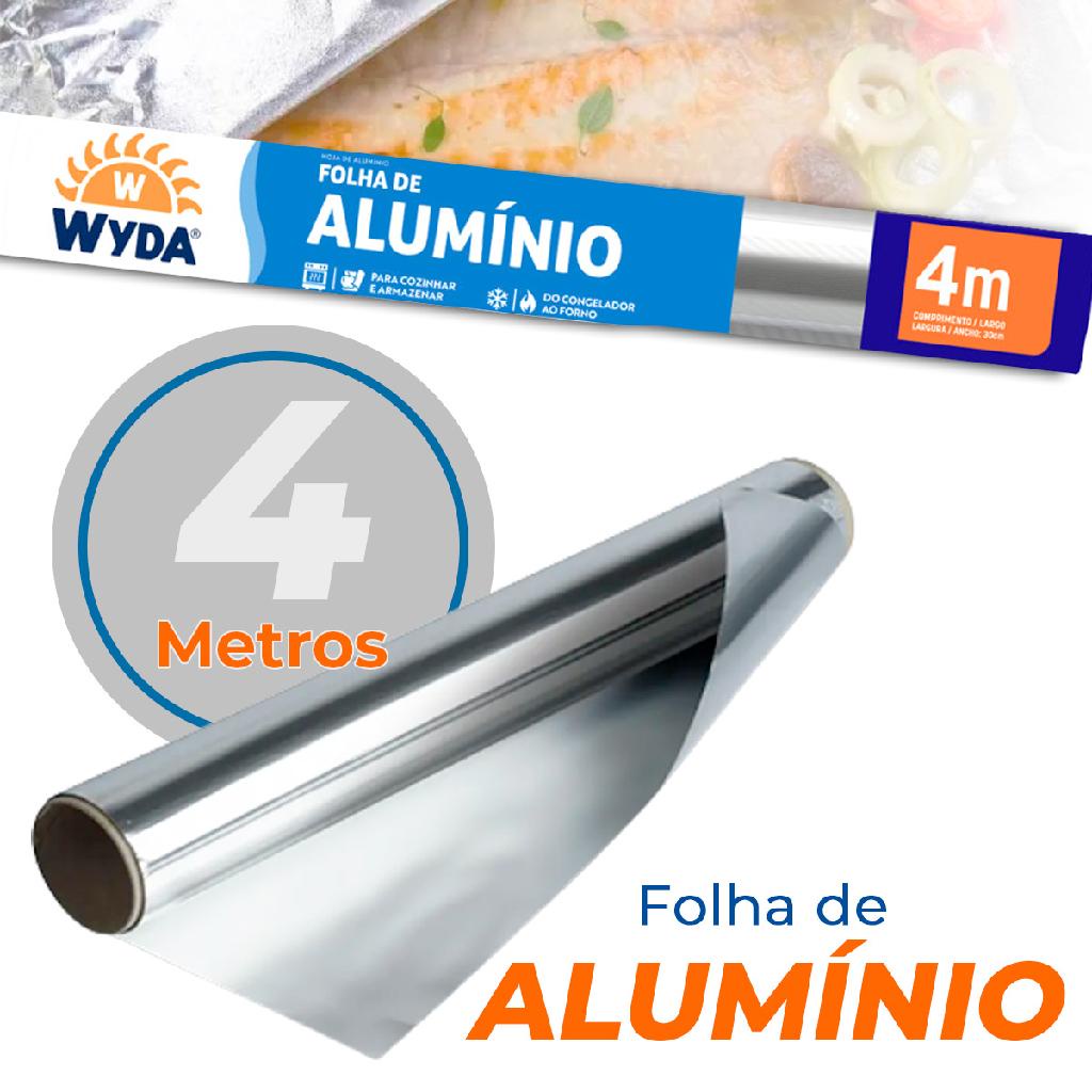 Papel Alumínio Wyda 4M De Comprimento Em Rolo Com 30cm | Shopee Brasil