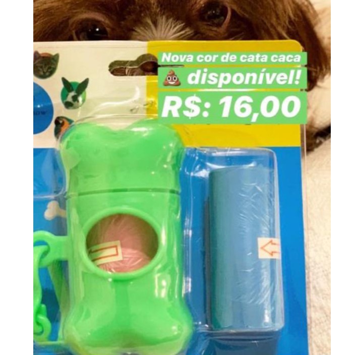 CATA CACA, SACO RECOLHER FEZES CÃO E GATO PASSEIO | Shopee Brasil