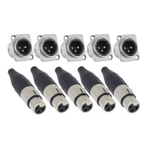 10 Plug Conector Xlr Canon Femea E Macho Santo Angelo | Shopee Brasil
