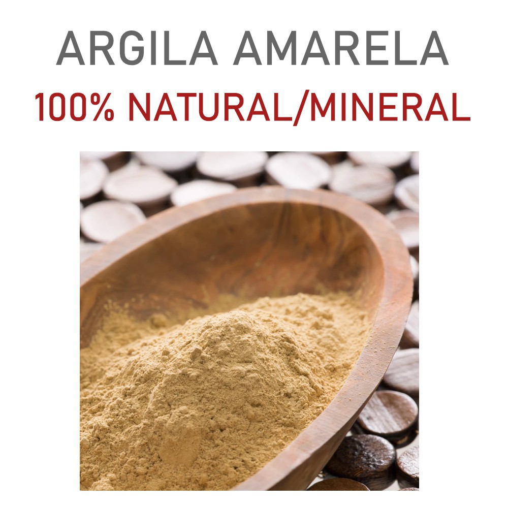 Argila Amarela - 500gr - 100% Pura Natural - Máscara Pele Rosto Corpo ...