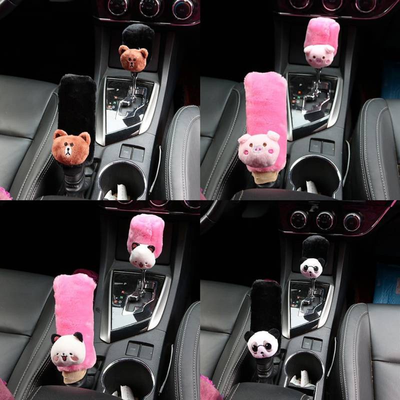 LouYu 】 Carro De Inverno Cartoon Plush Gear Cover Shift Knob Alavanca ...
