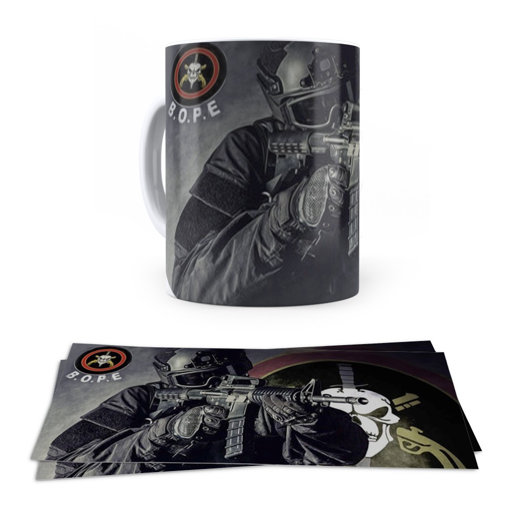 Caneca Bope Logo Polícia RJ Brasão Tropa de Elite Escudo | Shopee Brasil