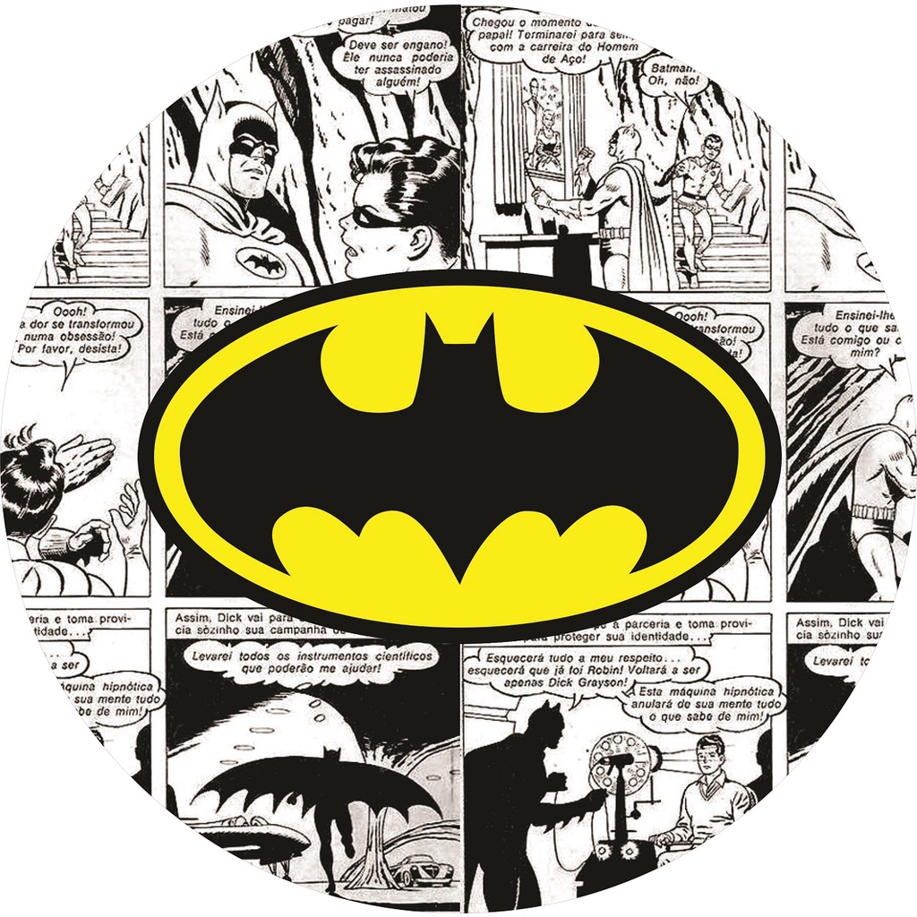 Painel em lona redondo tema Batman 1,00x1,00 | Shopee Brasil