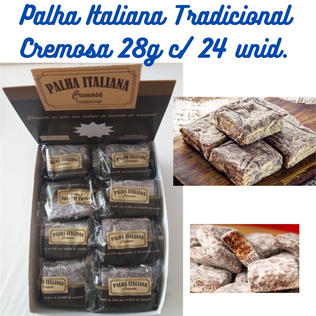 Palha Italiana Tradicional Cremosa 28g Pacote Caixa 24 Unidades ...