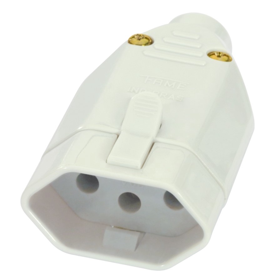 Plug tomada 2p+t Junção Fêmea 20a/250v ou 10A Cinza Sobrepor 1728 ...