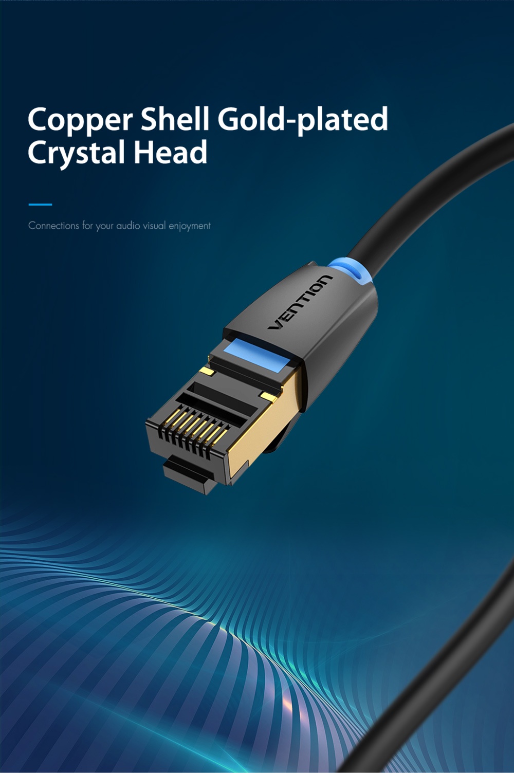 Cabo de Rede Vention CAT8 SSTP Ethernet 40Gbps 2000MHz para Computador ...