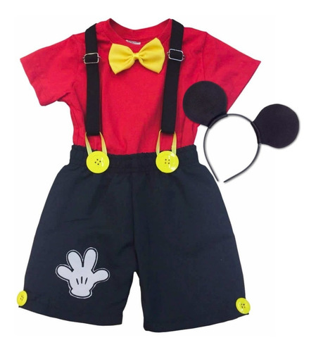 Fantasia Do Mickey Menino Conjunto Completo Luxo 1 Á 3 Anos | Shopee Brasil