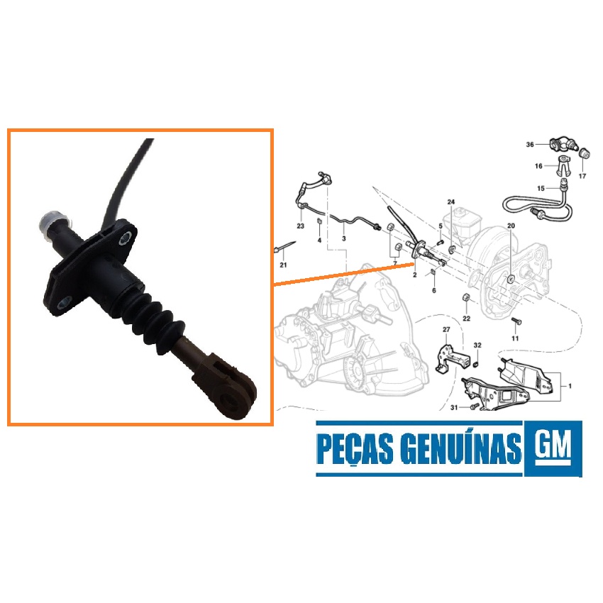 Cilindro Atuador Pedal Embreagem Vectra 1997-2005 - 90578481 GM ...