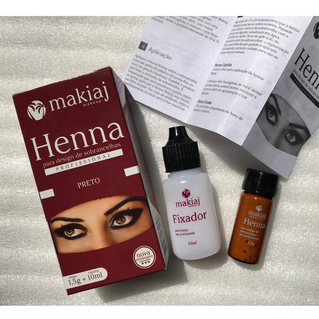 Henna Makiaj para Sobrancelhas com Fixação e Efeito Natural | Shopee Brasil