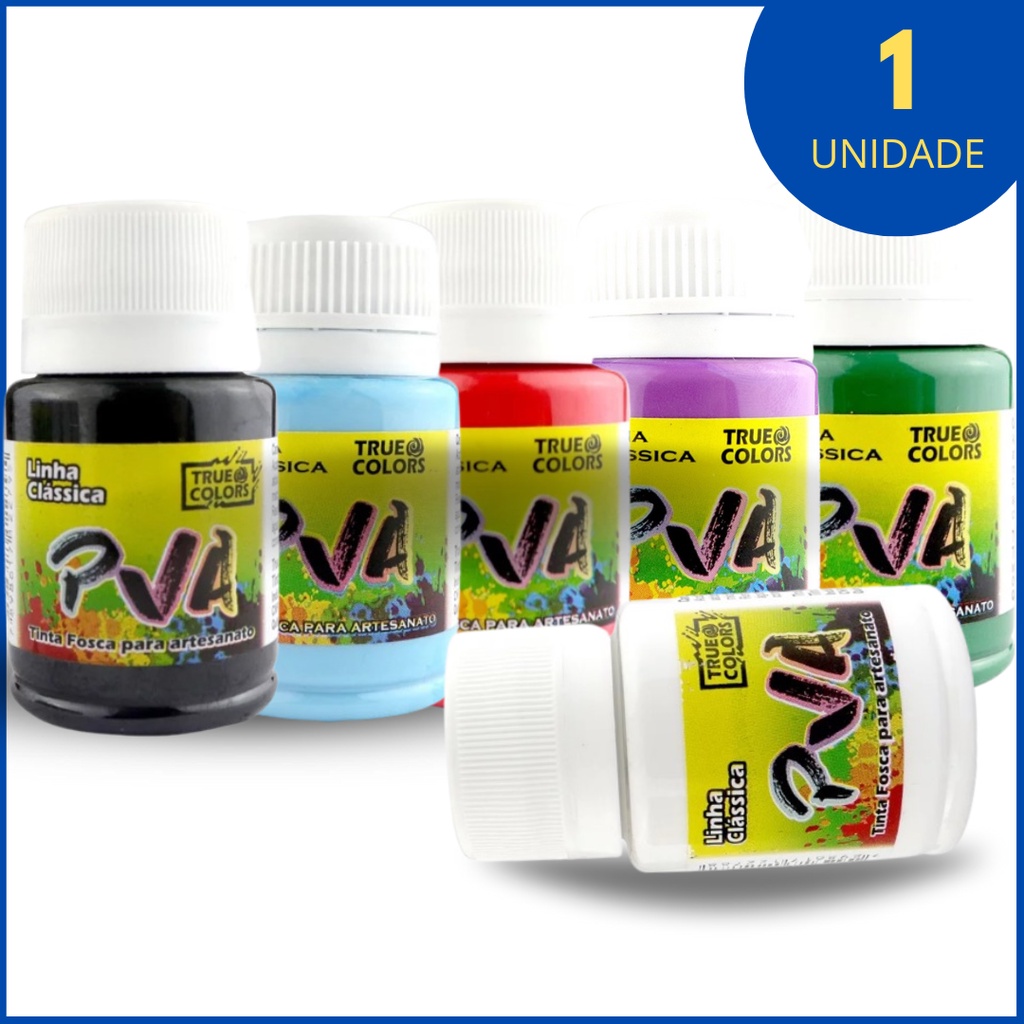 Tinta Pva Fosco 37ml True colors - escolha a cor | Shopee Brasil