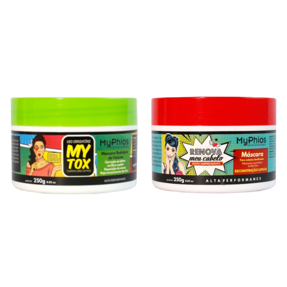 MyTox Botox Capilar 250g + Máscara Renova Meu Cabelo 250g MyPhios ...