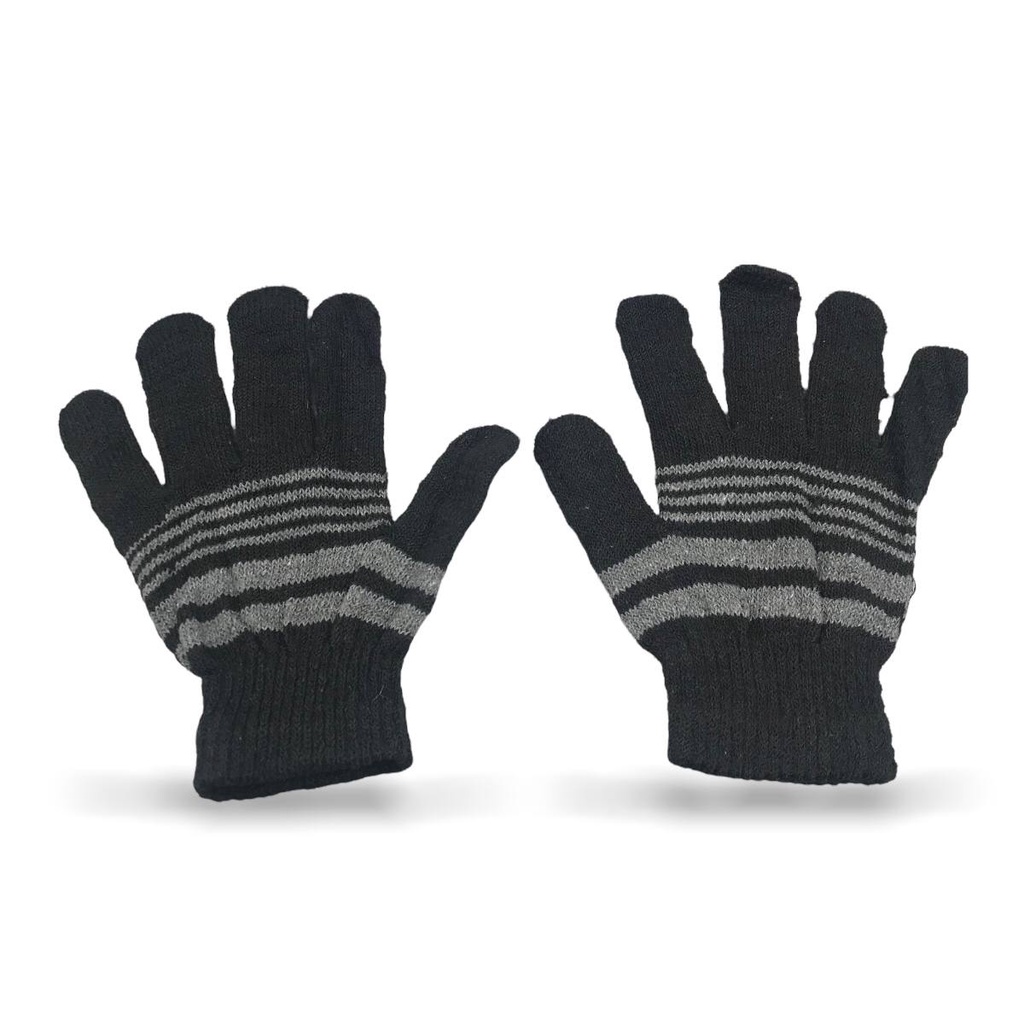 Luva de Frio Listrada Preta Com Cinza | Shopee Brasil