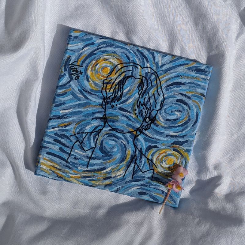 Quadro Personalizado Artesanal Kpop Taehyung V Vante Van Gogh Bts