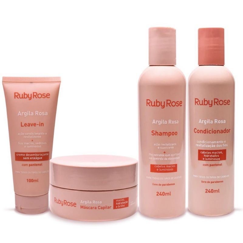 Kit Linha Capilar Argila Rosa - Ruby Rose | Shopee Brasil