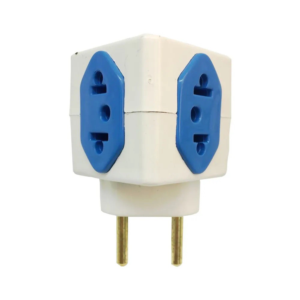 Adaptador Benjamin T em Cubo 4 Tomadas 10 Amperes | Shopee Brasil