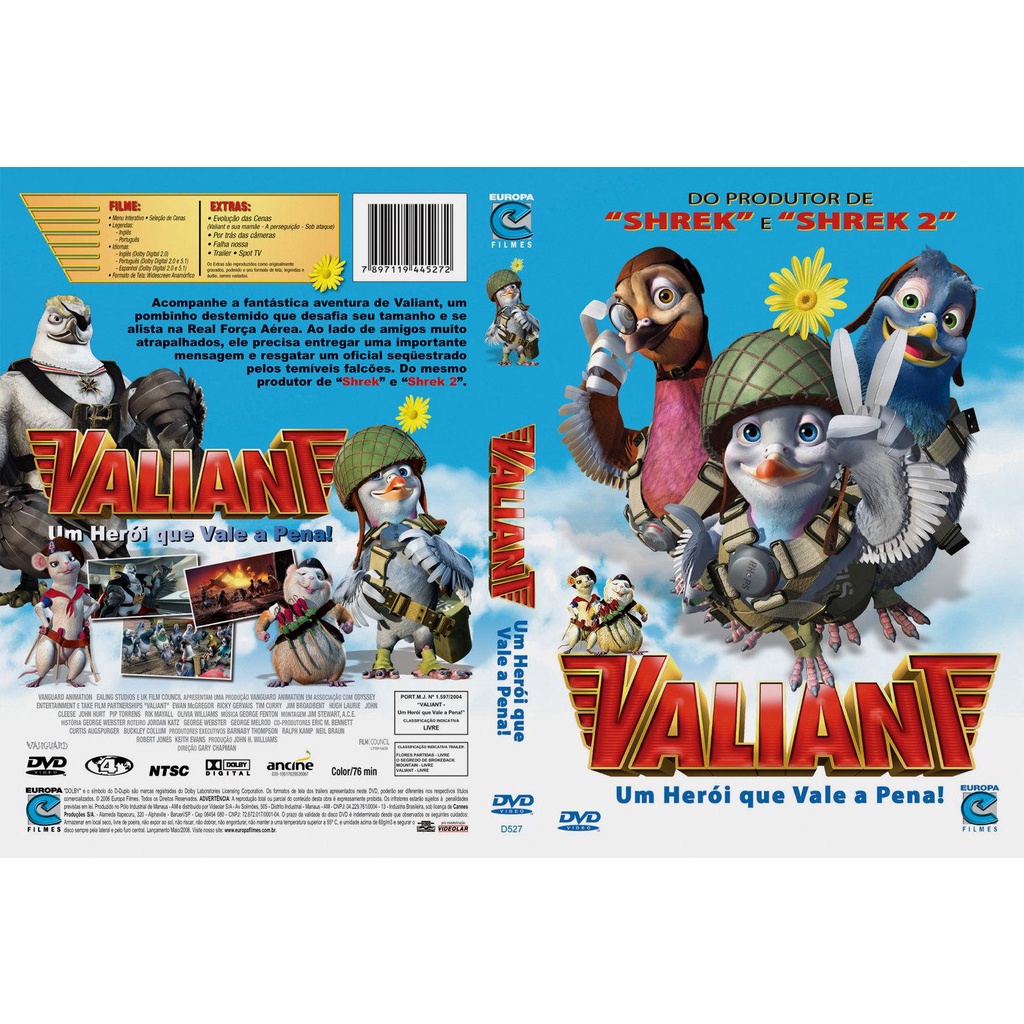 DVD Original Valiant Um Herói Que Vale a Pena | Shopee Brasil