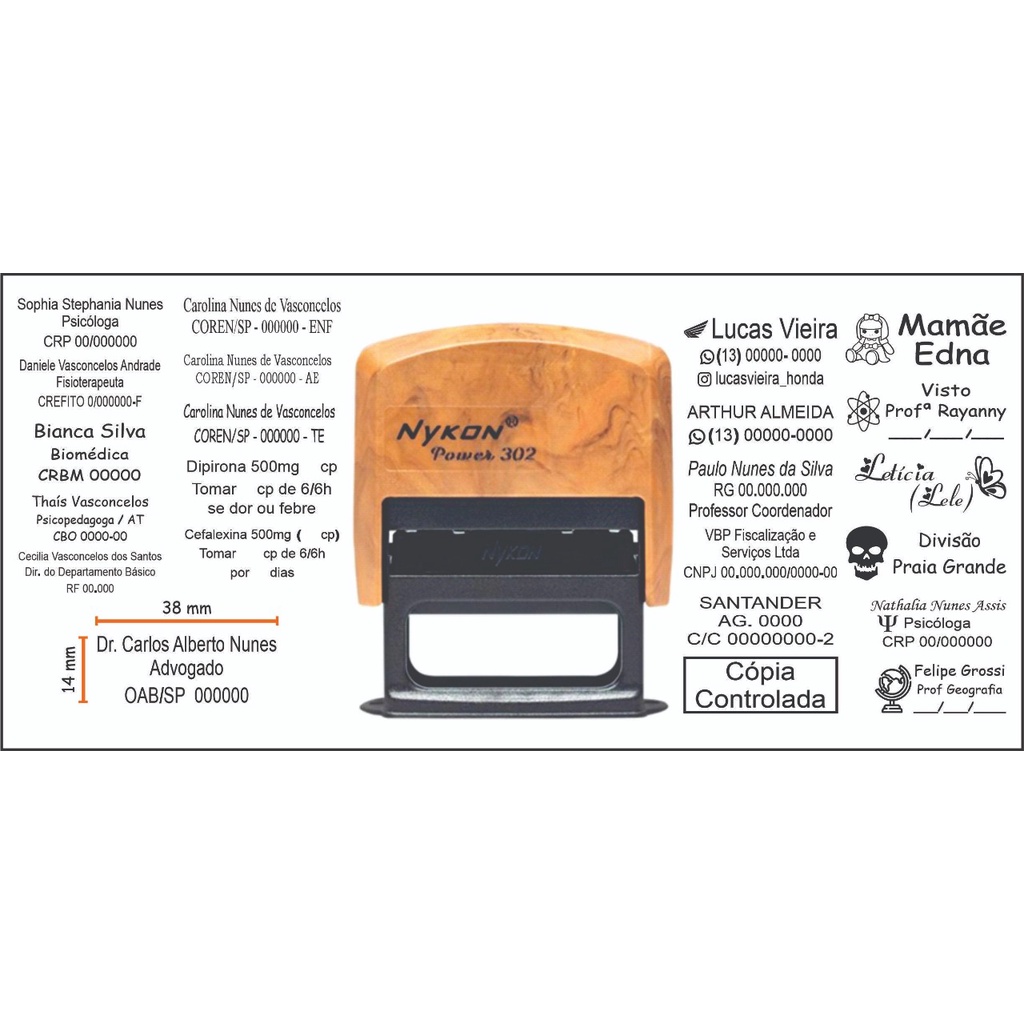 Carimbo Profissional Nykon 302 | Shopee Brasil