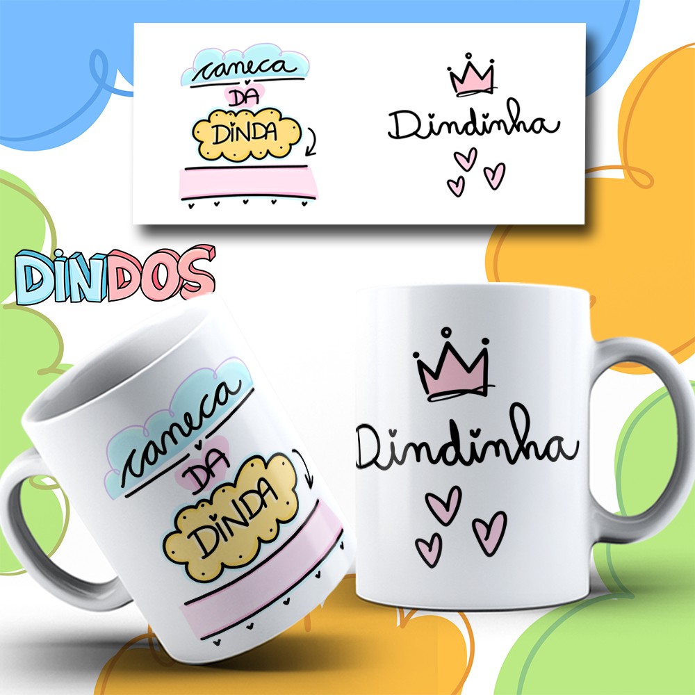 Caneca da Dindinha -- Personalizada - Caneca Dinda e ou Dindo Porcelana ...