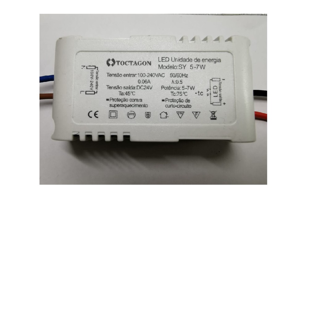 Driver Led Reator Fonte Para Plafon Spot 3W 5w a 7w 12W 24W Bivolt ...