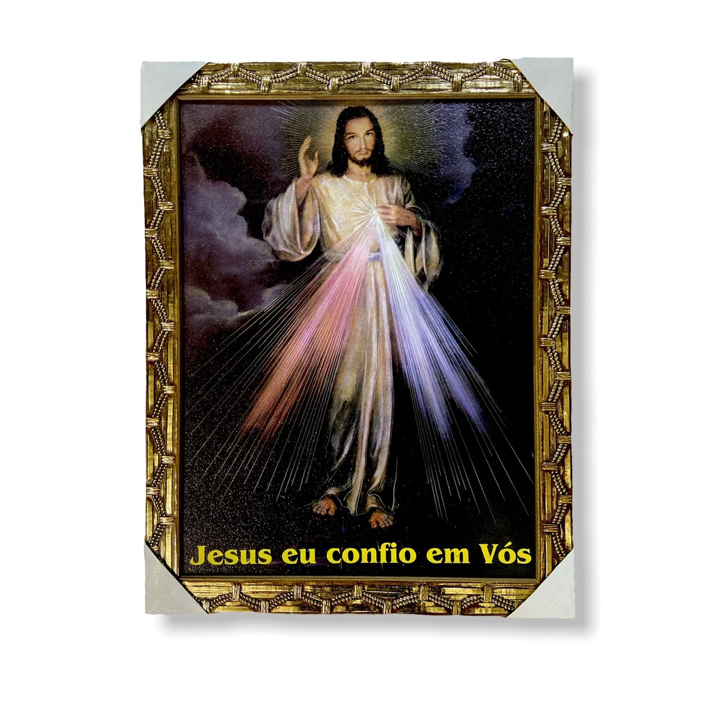 Quadro Jesus Misericordioso Eu Confio Em Vos 30x40cm | Shopee Brasil