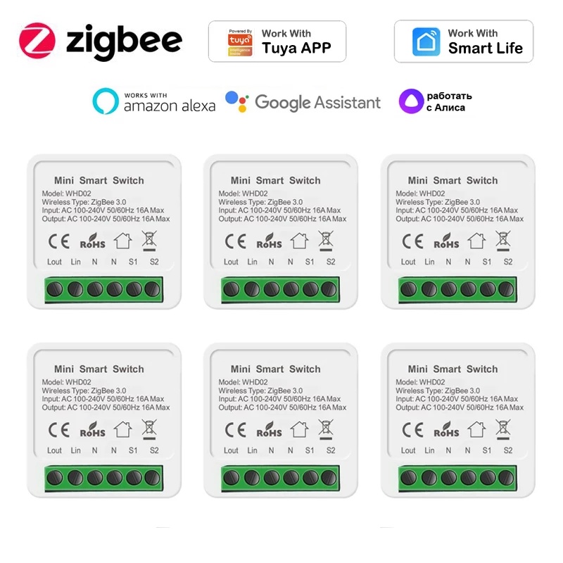 Interruptor Inteligente Zigbee 16A Tuya Smartlife Alexa Google Dispositivo de Casa Inteligente ...