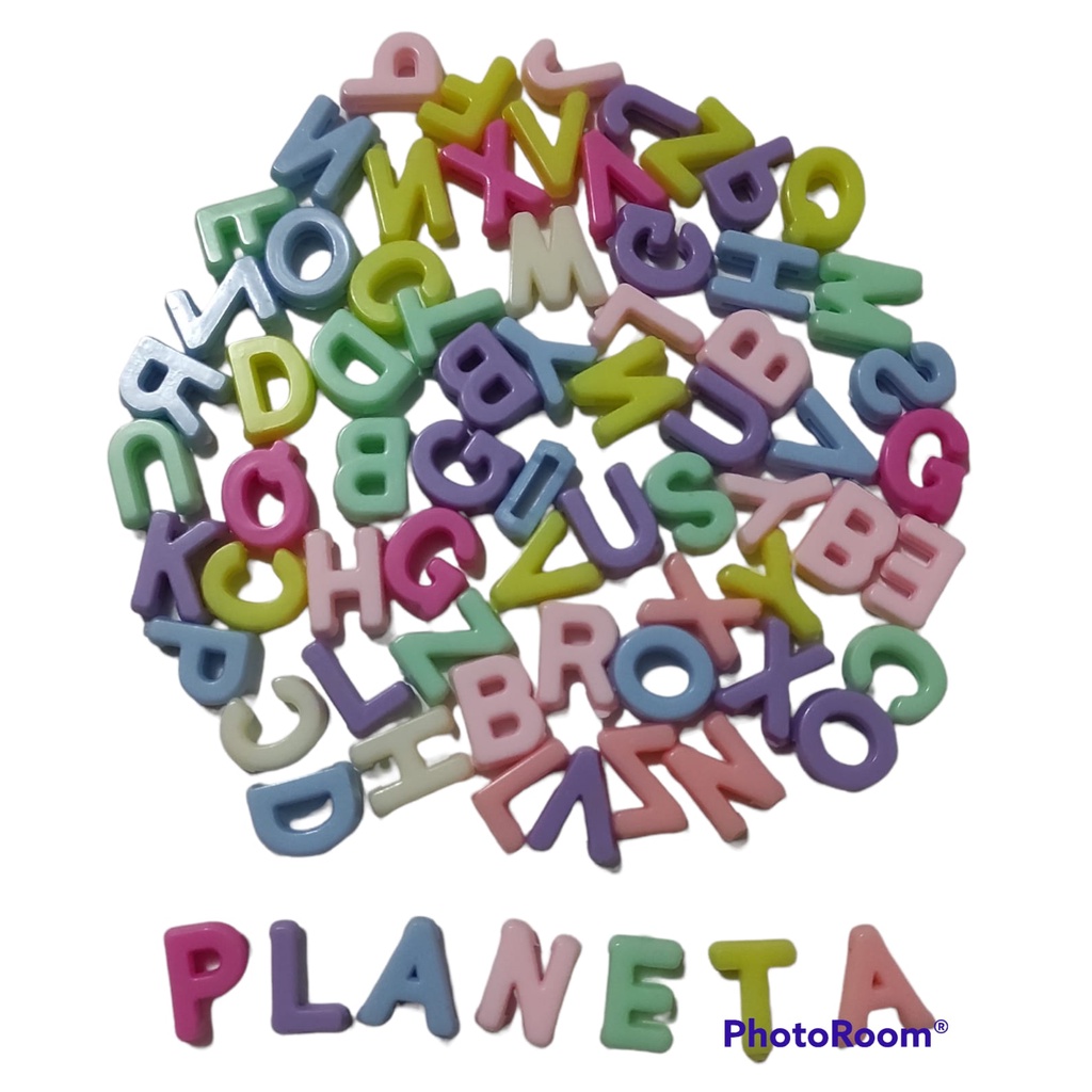 entremeio de letras passantes candy color 12mm em acrilico - planeta ...