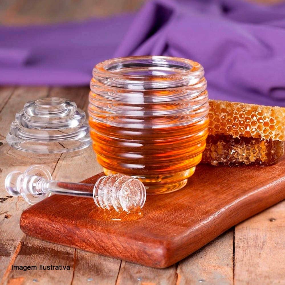 Meleira com Pegador formato Colmeia Em Acrilico Porta Mel | Shopee Brasil