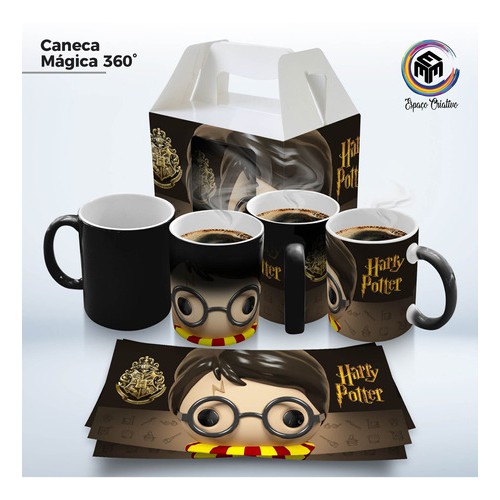 Caneca Mágica 360º Harry Potter 3d Pers. Com Seu Nome +caixa | Shopee ...