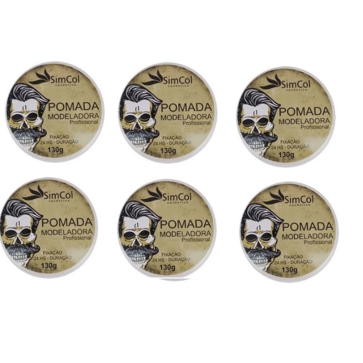 Pomada Modeladora Profissional 130g SimCol Kit c/6 | Shopee Brasil