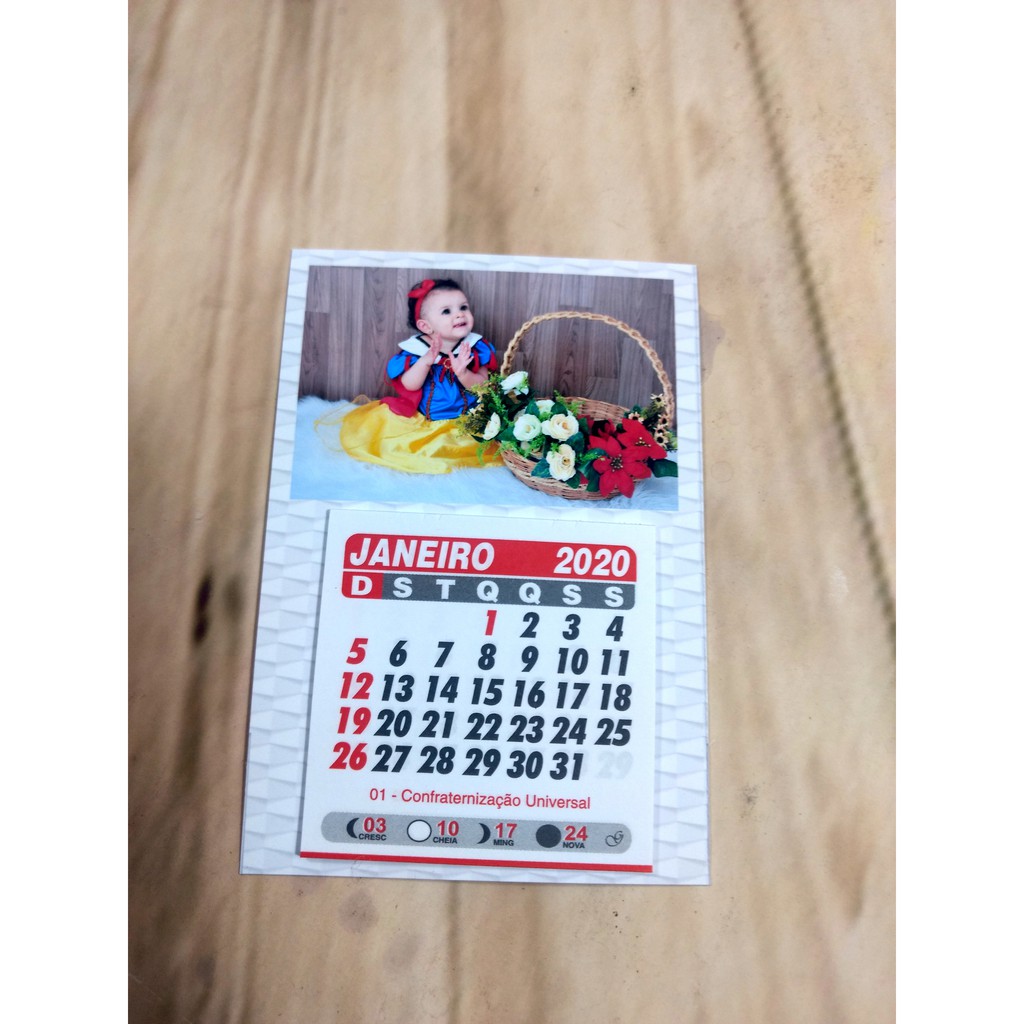 Mini Calendário Personalizado com imã - 20 unidades | Shopee Brasil