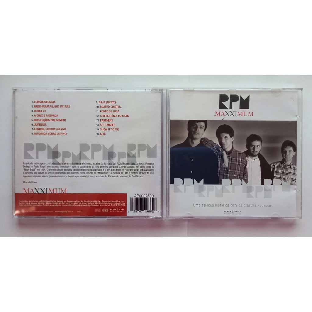 CD RPM Maxximum Uma seleção histórica com os grandes sucessos | Shopee ...