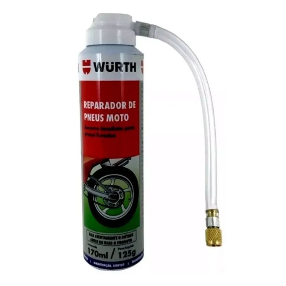 Spray Enche E Tapa Furo Reparador De Pneus Moto 170ml / 125gr - Wurth ...