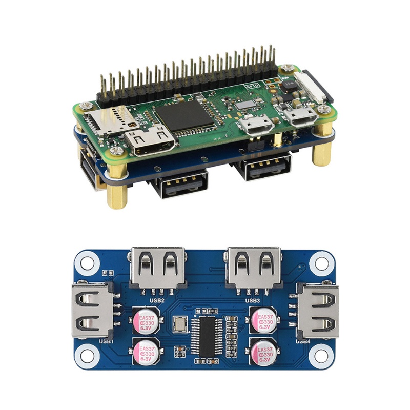 Placa De Expansão USB 2 0 HUB HAT Para Raspberry Pi 4 B 3 + 2B Zero W ...