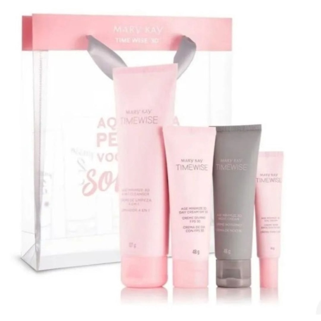 Kit Completo Sistema Timewise 3D Cuidados Com A Pele Mary Kay Skincare 4 Passos | Shopee Brasil