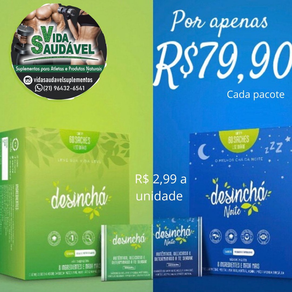 Desinchá original - O Chá Número 1 do Brasil 60 sachês (Dia) | Shopee ...