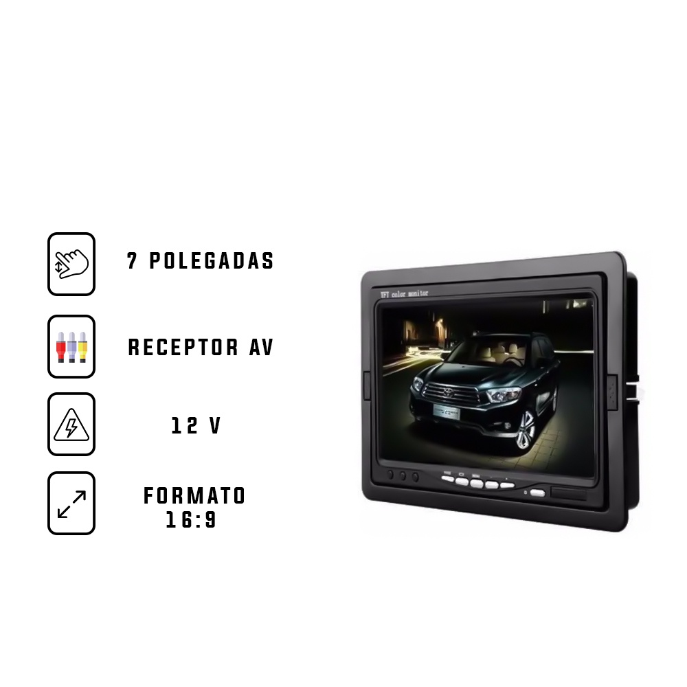 Tela Lcd 7 Polegadas Portátil Monitor Veicular Digital Top | Shopee Brasil