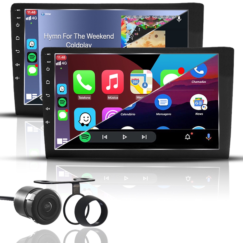 Kit Central Multimidia 9 Polegadas Com Apple Carplay e Android Auto + Câmera | Shopee Brasil
