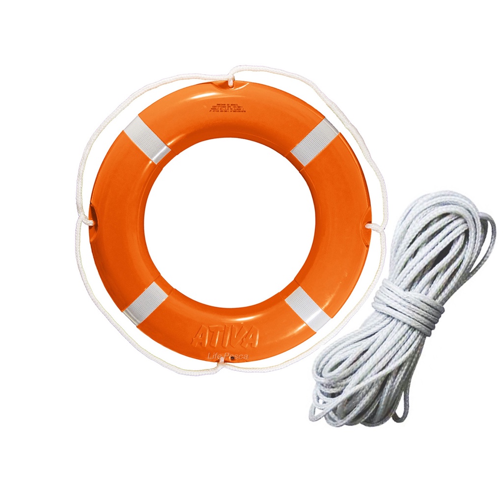 Kit Boia Circular Salva Vidas 70cm Classe I + Corda de Retinida ...