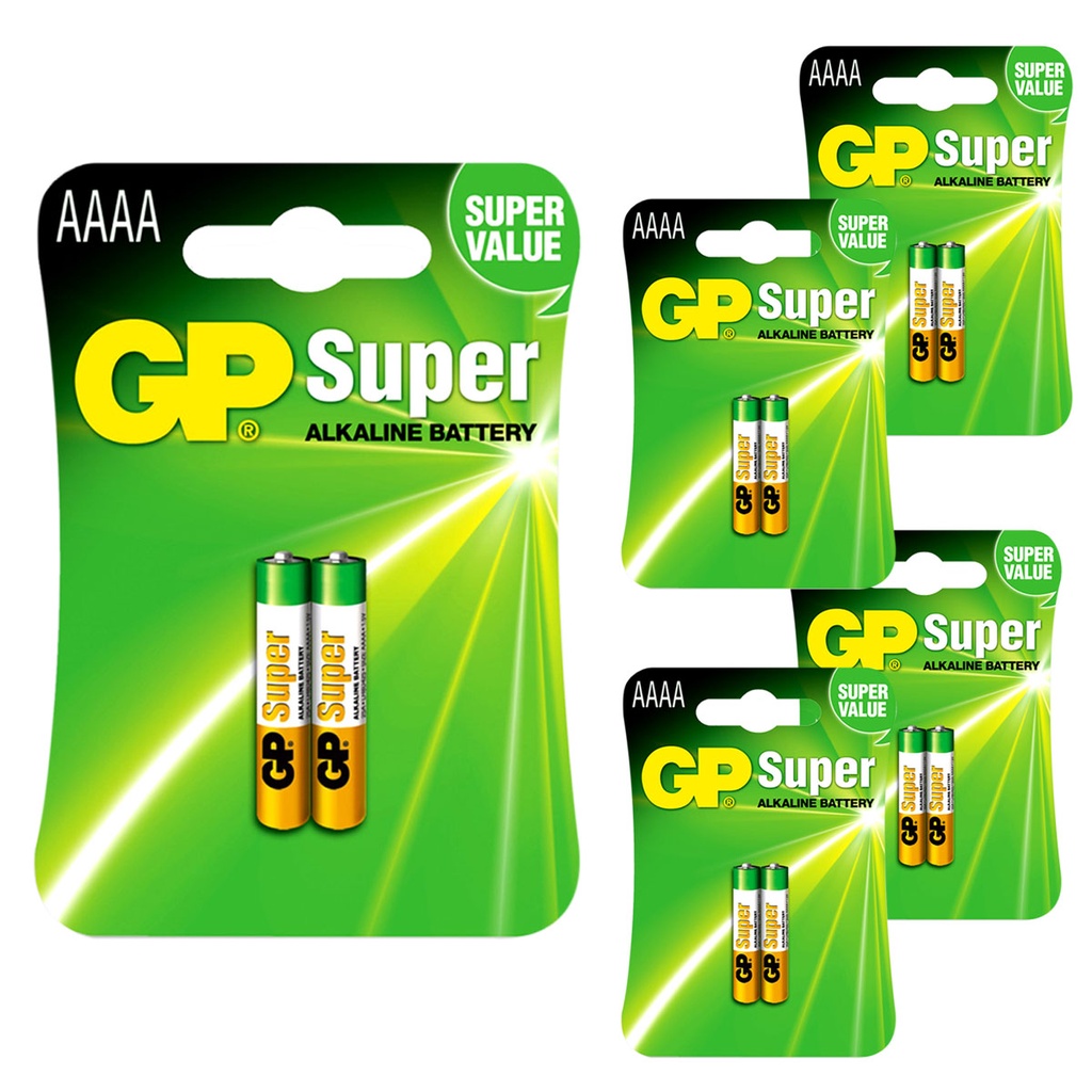 Pilha Alcalina AAAA GP Super Bateria 4A Mini kit 10 unidades | Shopee ...