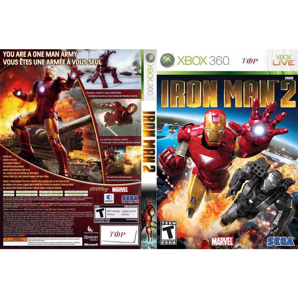 Iron Man 2 The Videogame P/ XBOX360 (LTU/LT/JTAG/RGH) | Shopee Brasil