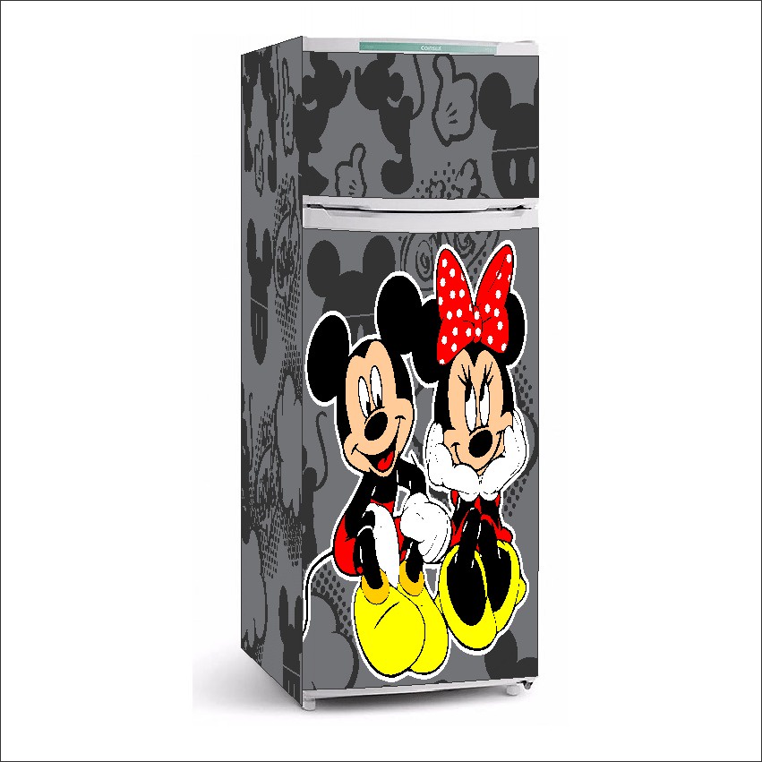Adesivo plotagem de freezer e geladeira do MICKEY E MINNIE casal ...