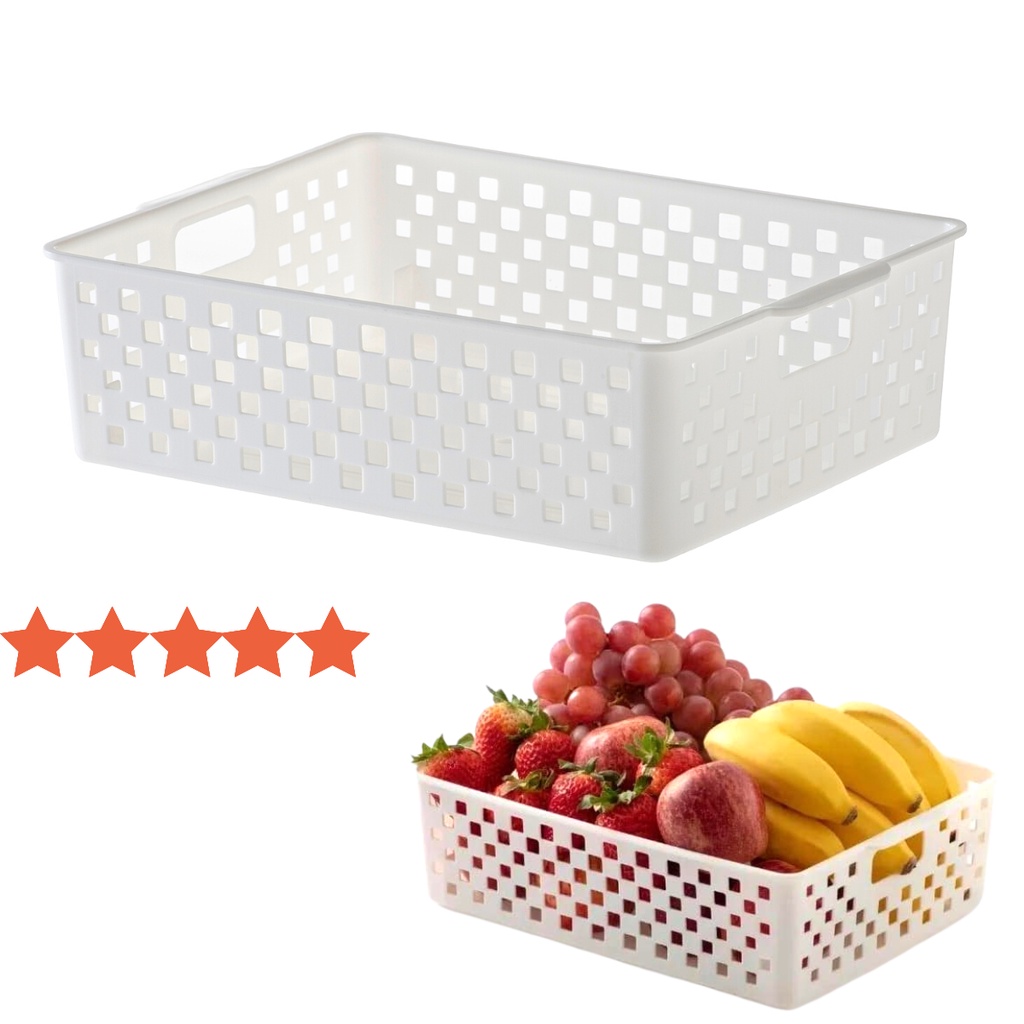 Cesto Organizador Multiuso Rattan 27x21 Armário Gaveta Bebê Branco ...